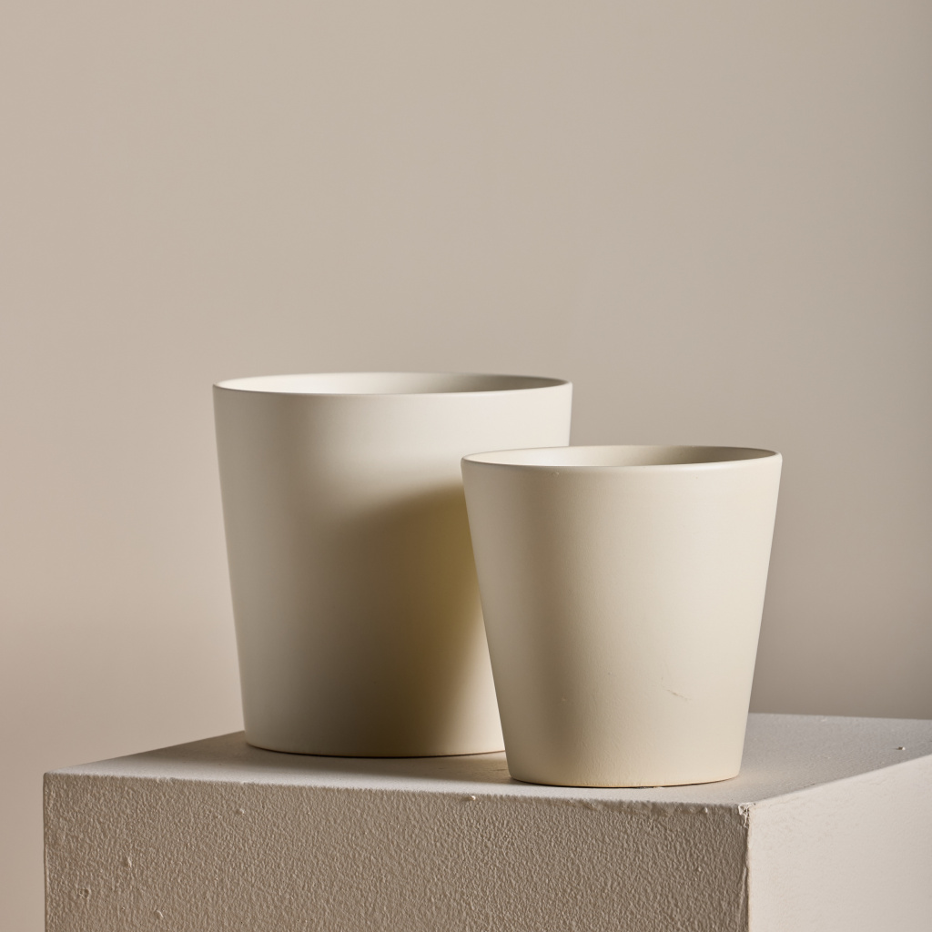 Indoor pot Round - Cream | The Palm Centre